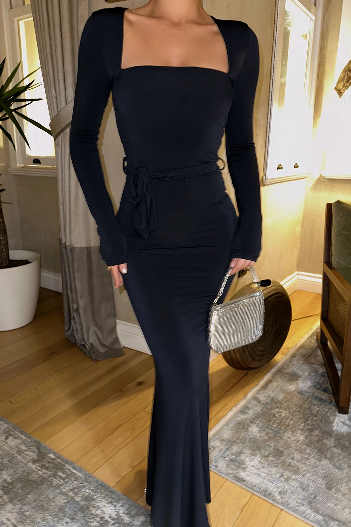 Navy Blue Amy Tie Up Dress